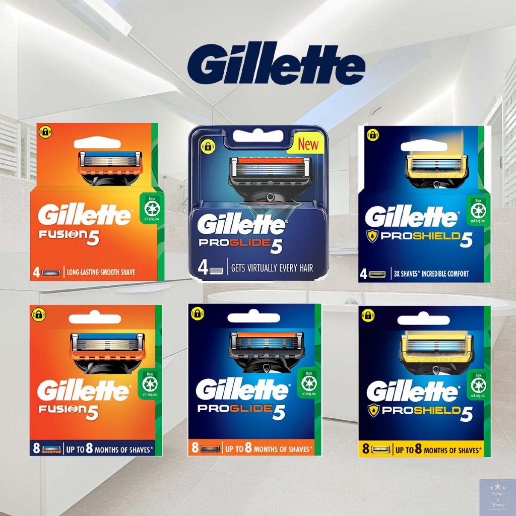 Gillette Fusion Proglide5/Proshield5/Fusion5 Razor Cartridge Refill 4s ...