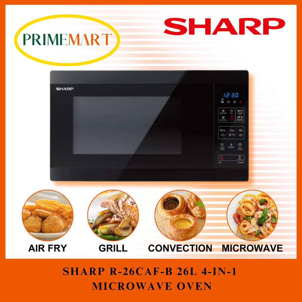 SHARP R-26CAF-B 26L 4-IN-1 MICROWAVE OVEN + 1 YEAR WARRANTY | Shopee ...