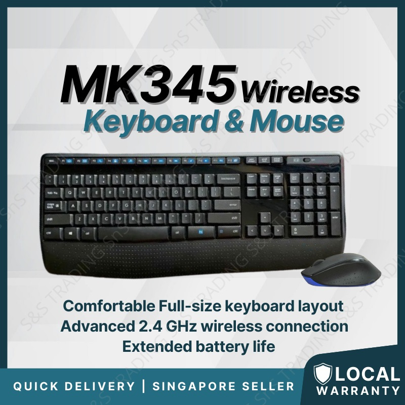 [SG]MK345 Wireless Combo Full-Sized Keyboard with Palm Rest and ...