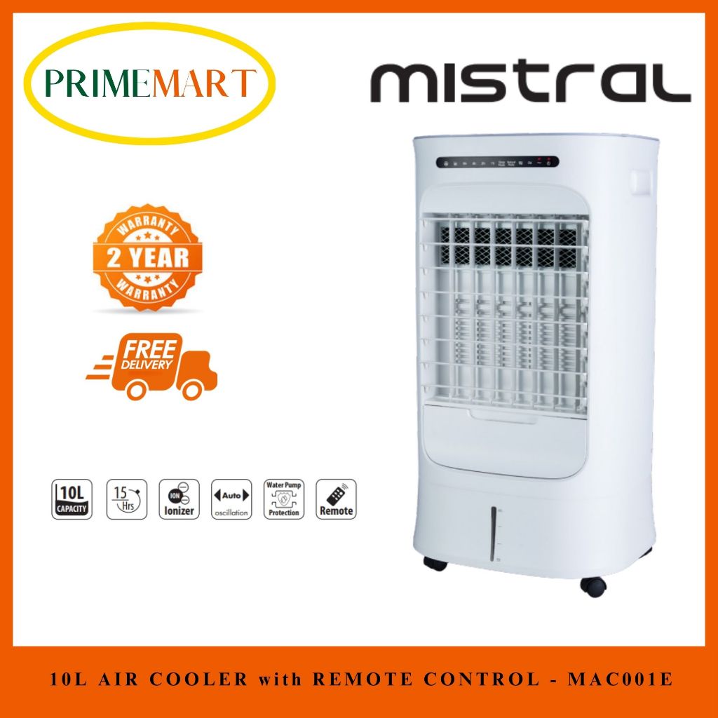 MISTRAL MAC001E: 10L AIR COOLER with REMOTE CONTROL - 2 YEARS WARRANTY | Shopee Singapore