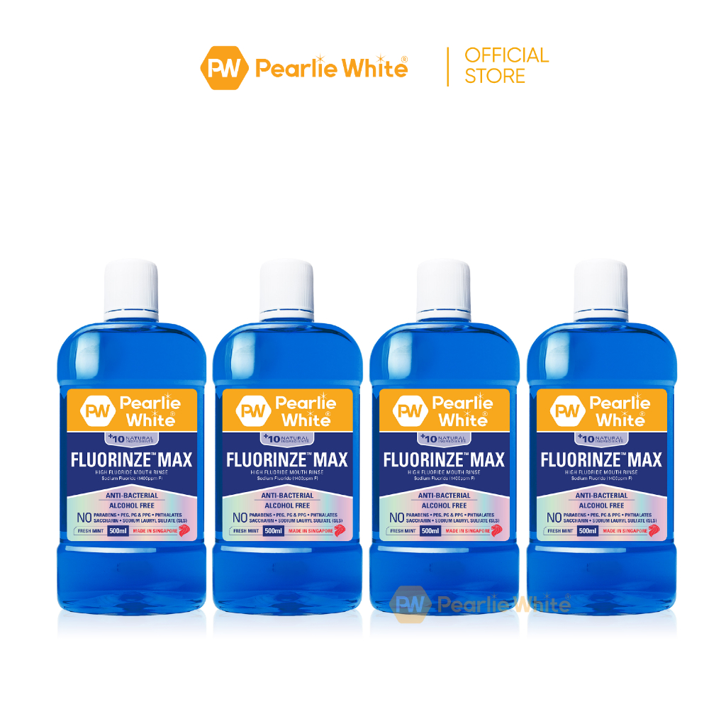 [Bundle of 4] Pearlie White Fluorinze Max High Fluoride Mouth Rinse ...
