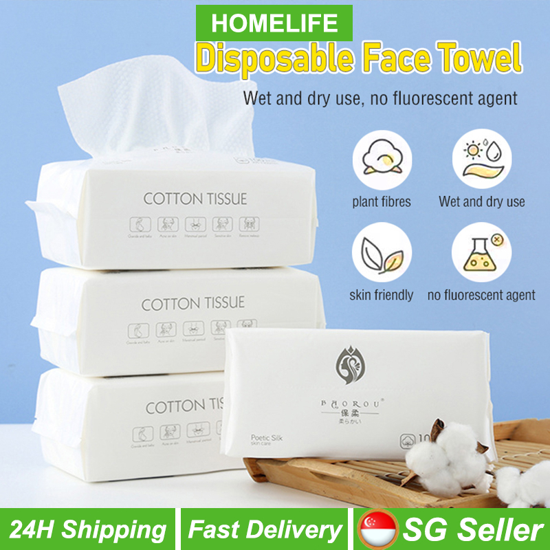[SG Stock] 100pcs Disposable Cotton Towel MakeUp Remover Tissue Facial ...