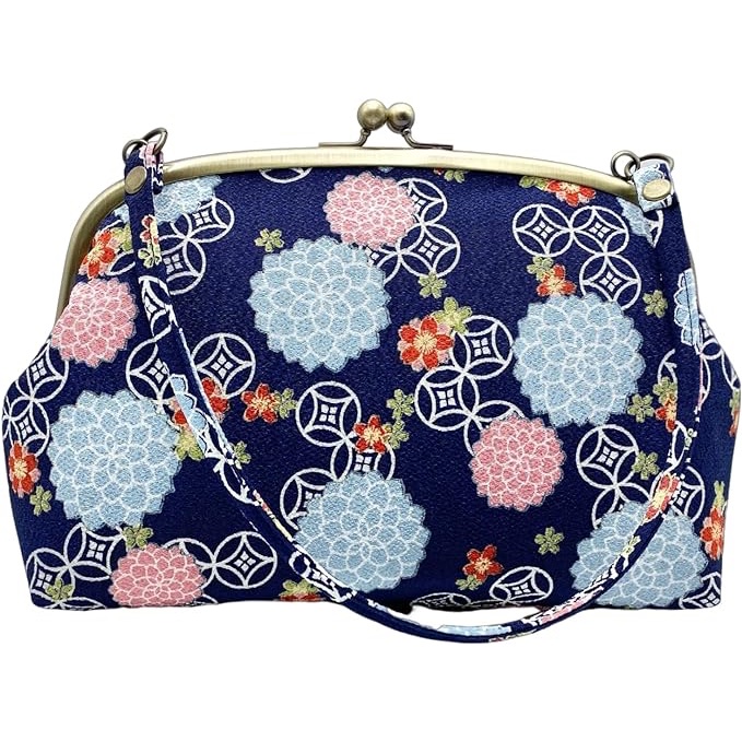 Made in Japan 🇯🇵 Kyoto B-andyu Japanese fabric Gamahuchi bag with ...