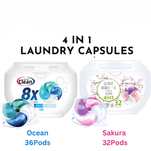4 in-1 Laundry Capsule Laundry Pod Laundry Pods Laundry Detergent Washing Ocean Sakura | Shopee ...