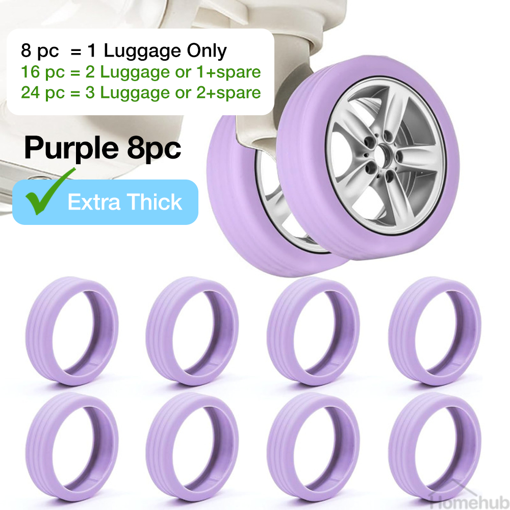 Homehub Luggage Wheel Cover Protector Rubber Caster for Suitcase Travel ...