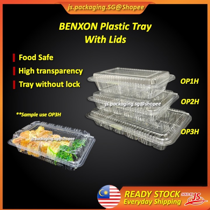 OP1H/OP2H/OP3H Benxon Disposable Plastic Clear Food Box Tray Bakery ...