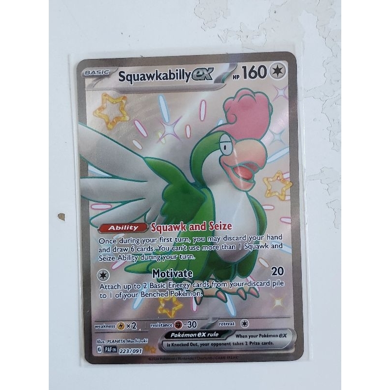 Pokemon shiny squawkabilly ex paldean fates card | Shopee Singapore