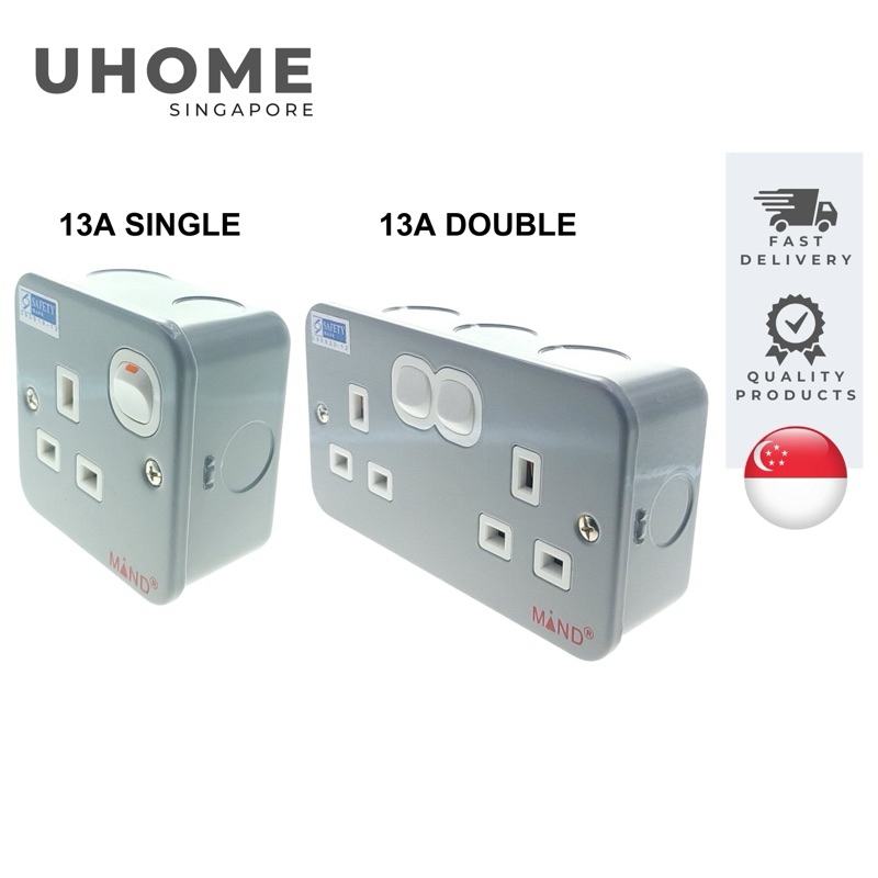 MIND Single Double Metal Clad Switch Socket Outlet | Shopee Singapore