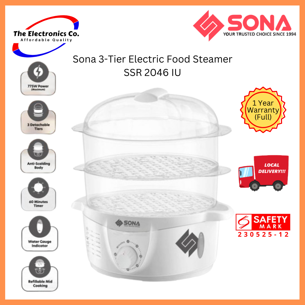 Sona 3-Tier Electric Food Steamer SSR 2046 IU | Shopee Singapore