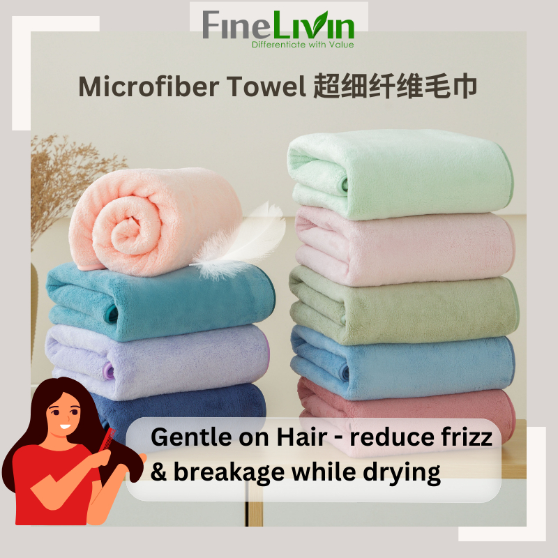 [𝟮𝟓％ Off 2 Towels] Microfiber Bath Towels | 吸水毛巾 | Soft and water ...