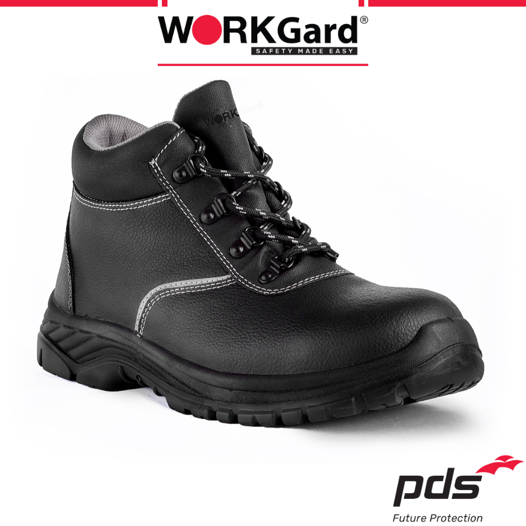 WORKGard Alpha-M Mid Cut S1P Steel Toecap, Lightweight Split Leather ...