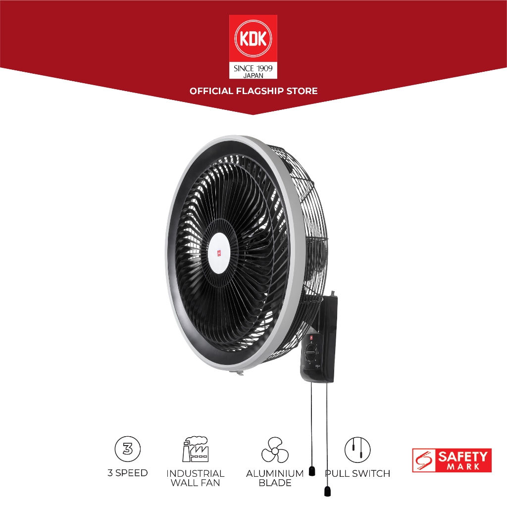 KDK YU50X Industrial Wall Fan with Guide Van Design and 3-Speed ...