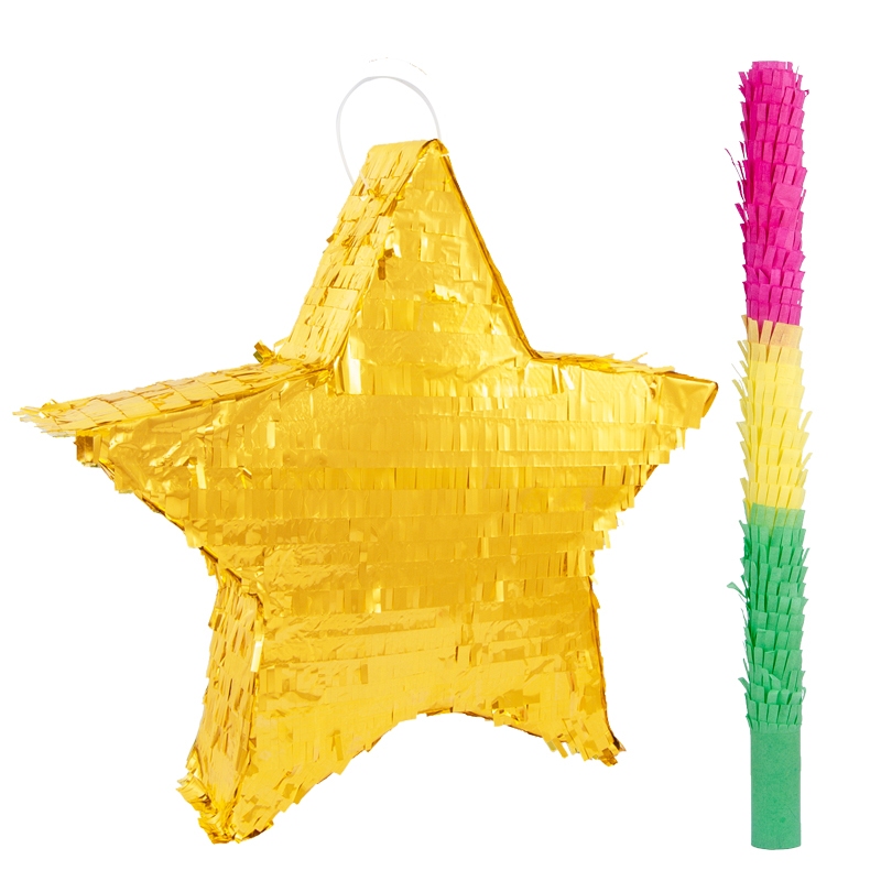 Gold Star Pinata (45x45x9.5cm) (Comes With Pinata Stick) | Shopee Singapore