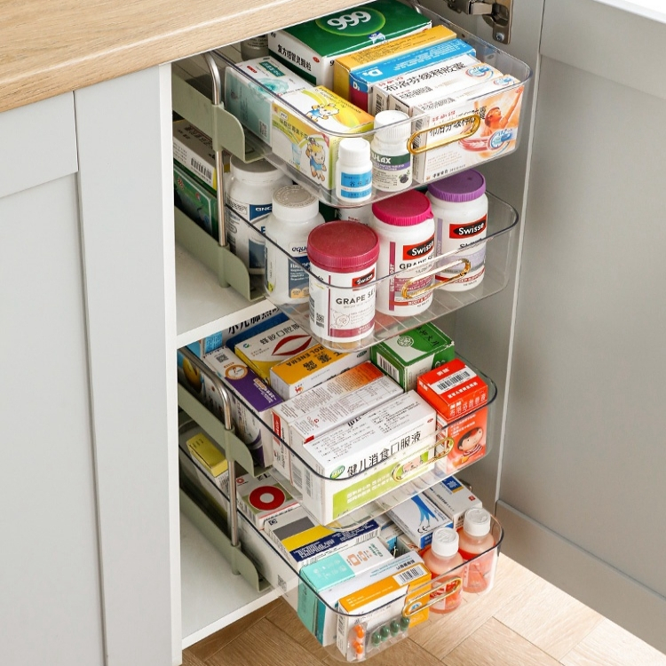 SG 2-Tier Under Sink Cabinets Organizer with Sliding Storage Drawer ...