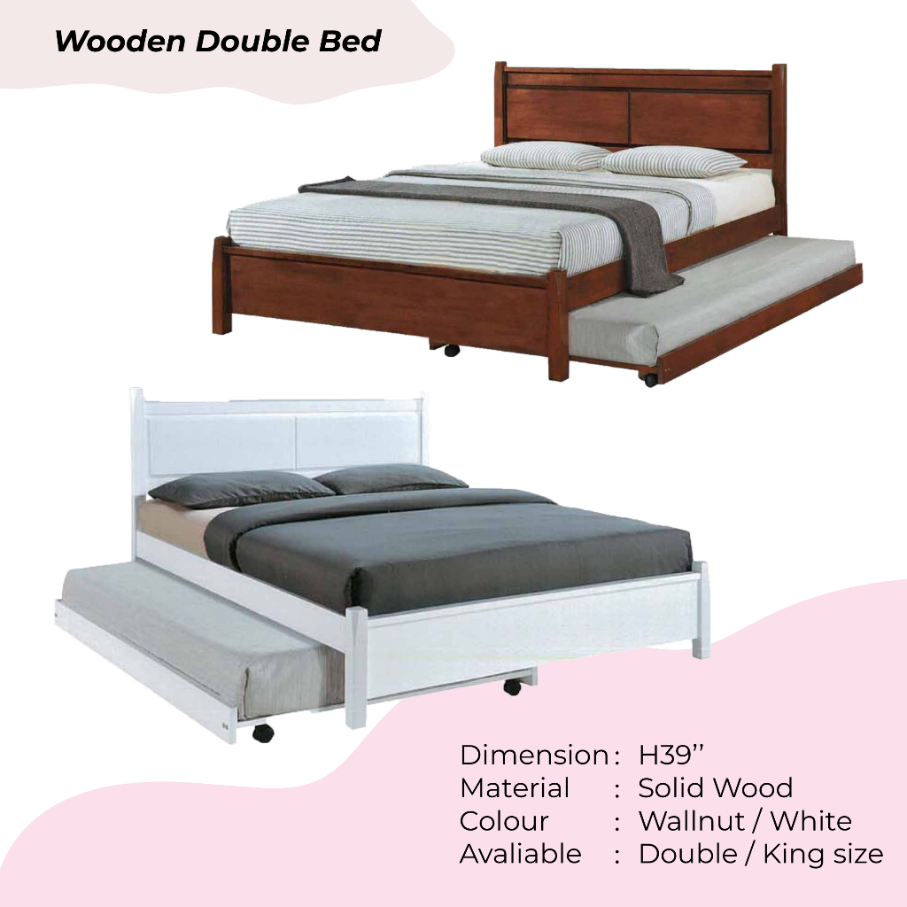 WOODEN BEDFRAME/ BEDROOM SET FURNITURE / WOOD BED/ QUEEN SIZE BED ...
