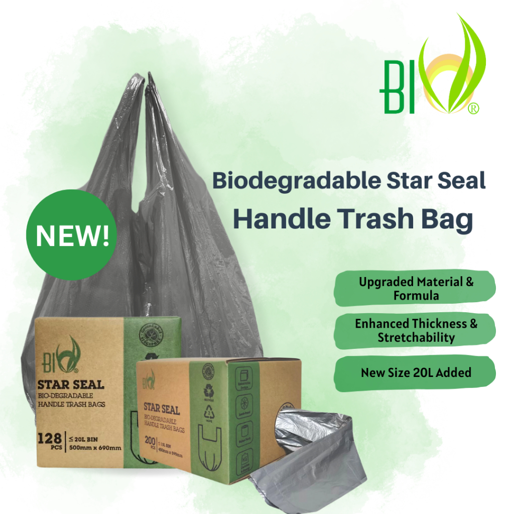 BIO Biodegradable Star Seal Handle Trash Bag - 10L/20L | Shopee Singapore