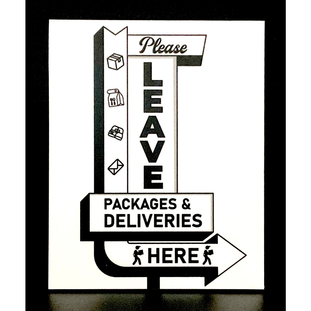 PLEASE LEAVE PACKAGES & DELIVERIES HERE SIGN/SIGNAGE | ( 80mm x 100mm ...