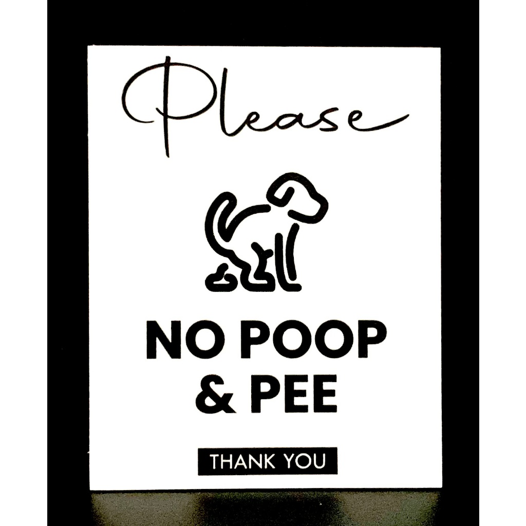PLEASE NO POOP & PEE SIGN/SIGNAGE | 80mm x 100mm | HYGIENE SIGN ...