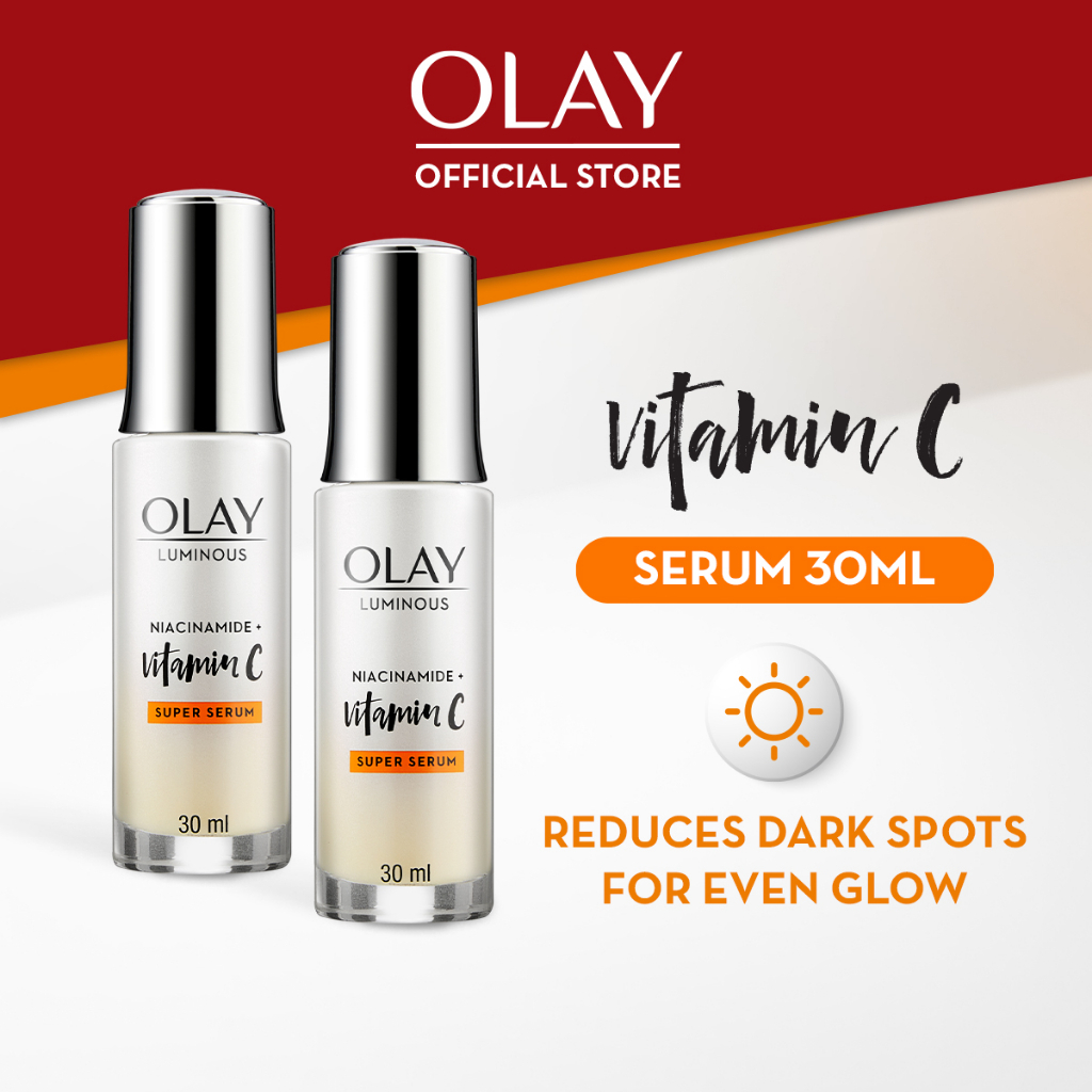 [Bundle of 2] Olay Luminous Brightening Niacinamide Vitamin C + Super Serum 30 ml x2 Brand Box ...