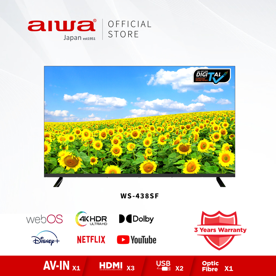 AIWA 43" 438SF | WebOS | FHD Frameless Smart TV | HDR | Bluetooth WiFi | Home Theater | Shopee ...