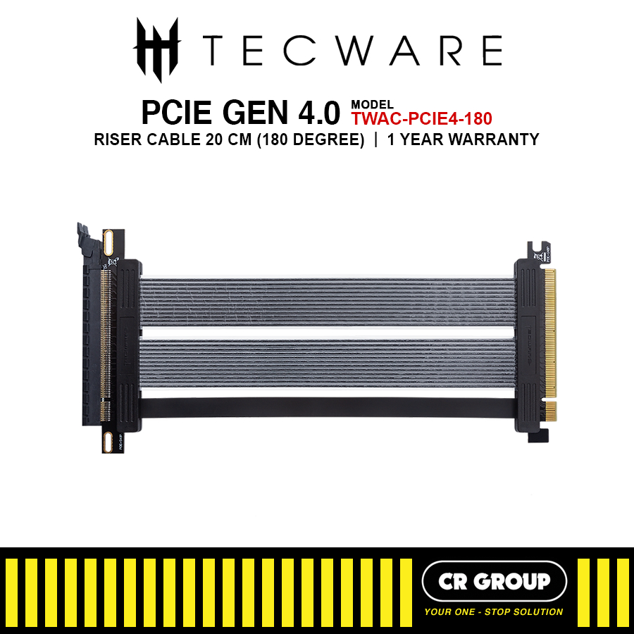 Tecware PCIE GEN 4.0 Riser Cable 20cm 180 Degree (1Yr Warranty ...