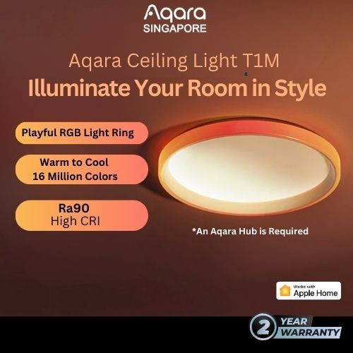 AQARA LED Ceiling Light T1M with Matter, RGB+IC with Gradient Effects ...