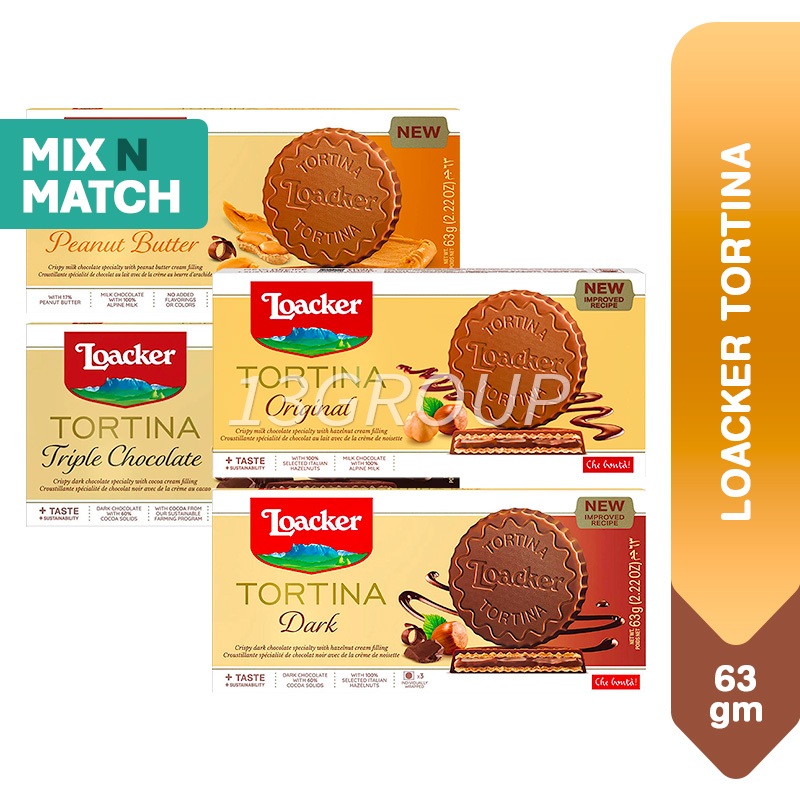 Loacker Wafer Tortina Original Dark Noir Triple Chocolate Peanut Butter ...