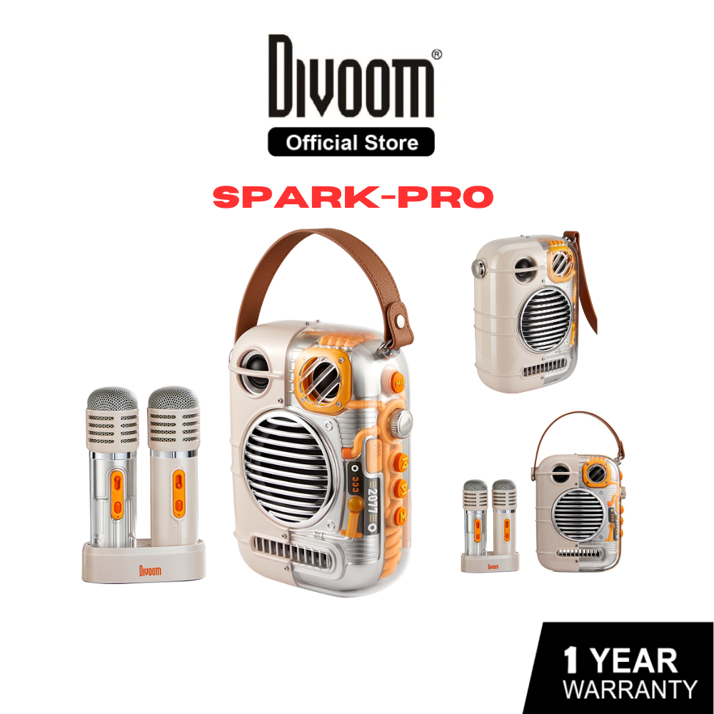 Divoom Spark-Pro Karaoke Bluetooth Speaker (White) | 1 Year Local ...