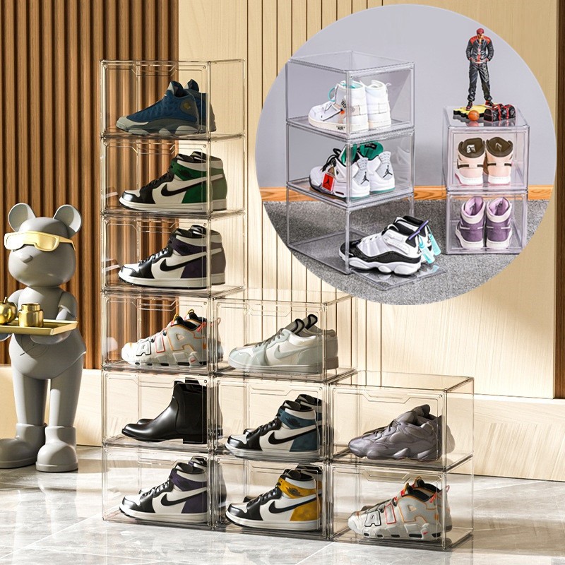 Ultra Clear Fully Acrylic Huge Capacity Shoe Box Front or Side Open ...