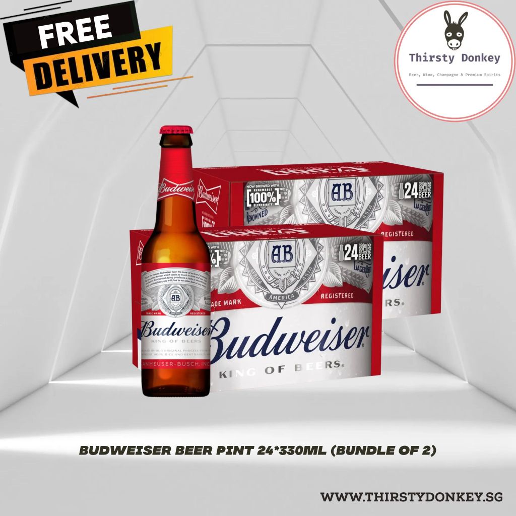 Budweiser Beer Pint 24*330ml (Bundle of 2) (BBD: 12/2025) | Shopee ...