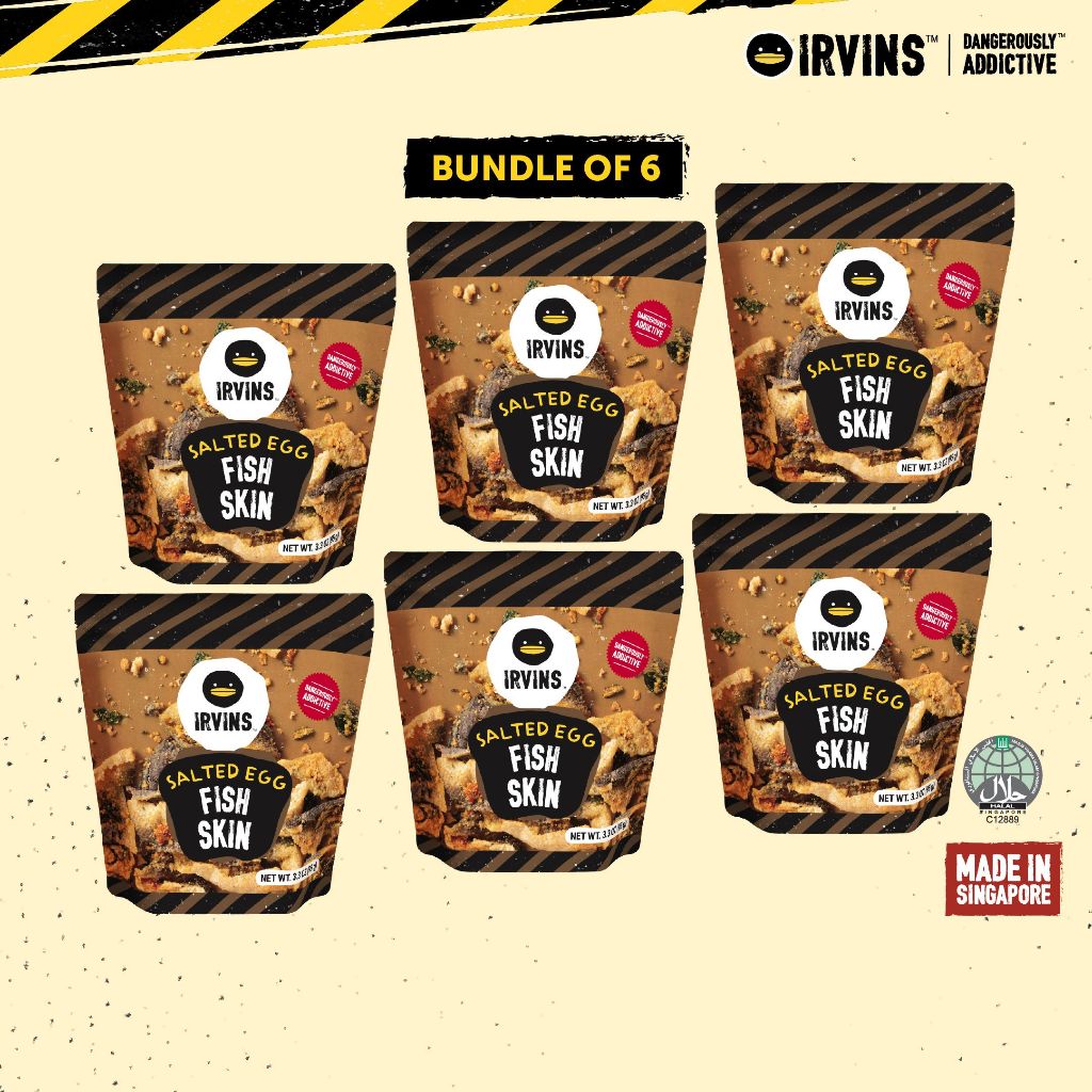 [Bundle of 6] IRVINS Salted Egg Fish Skin 95g (6xSEFS95) [Halal ...