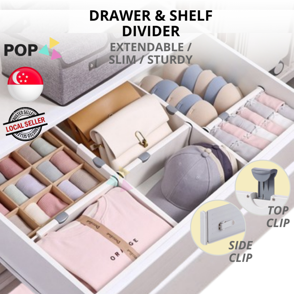 Extendable Drawer Organizer Kitchen Organiser Wardrobe Clothes Socks ...