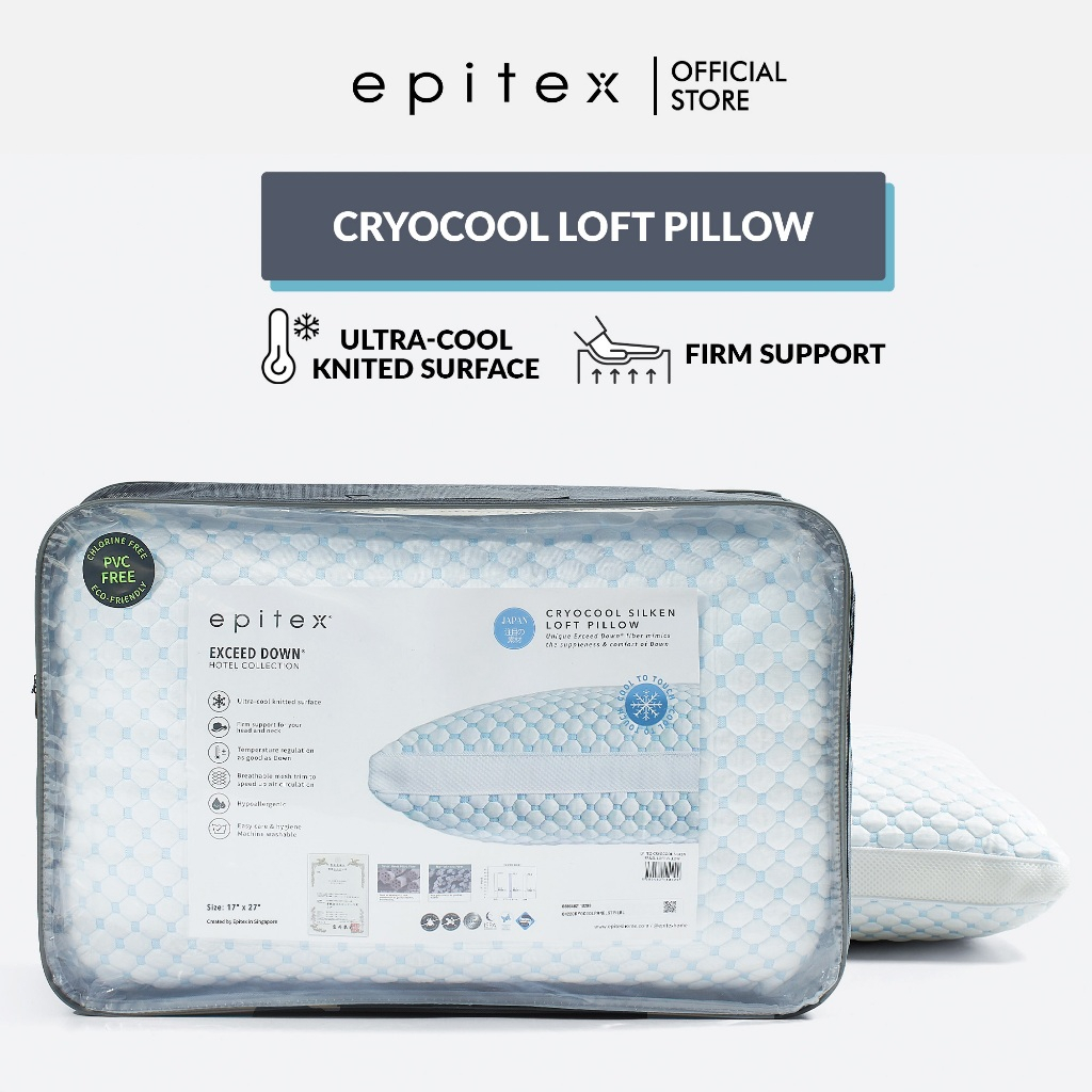 Epitex Ultracool Cryocool Silken Pillow | Cooling Pillow | Bedding ...