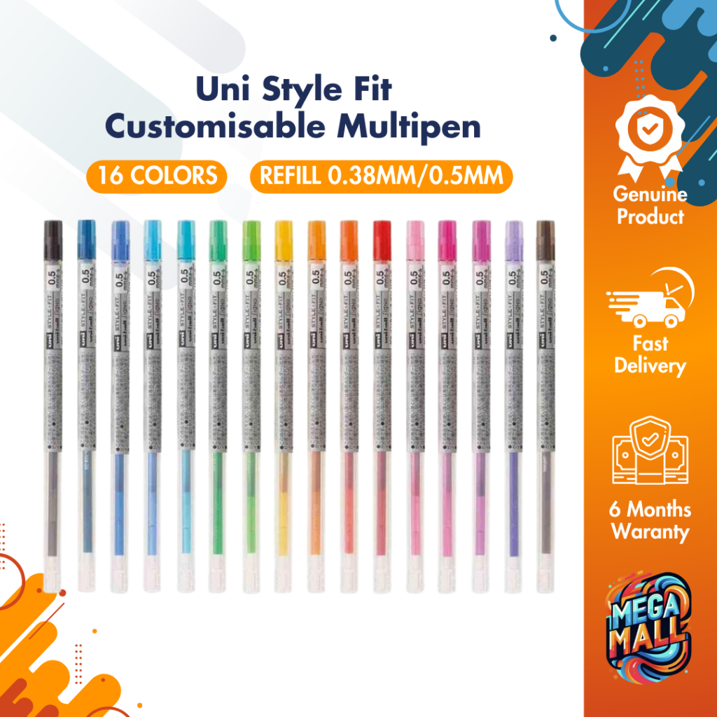 Uni Style Fit Multipen Refill 0.38mm/0.5mm - Smooth Writing, Fade ...
