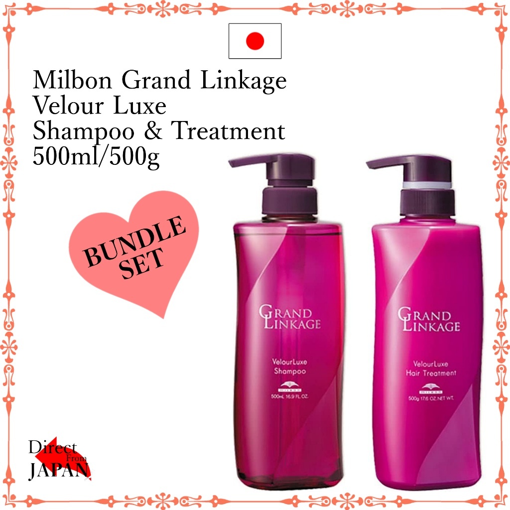 Milbon Grand Linkage Velour Luxe Shampoo & Treatment 500ml / 500g ...
