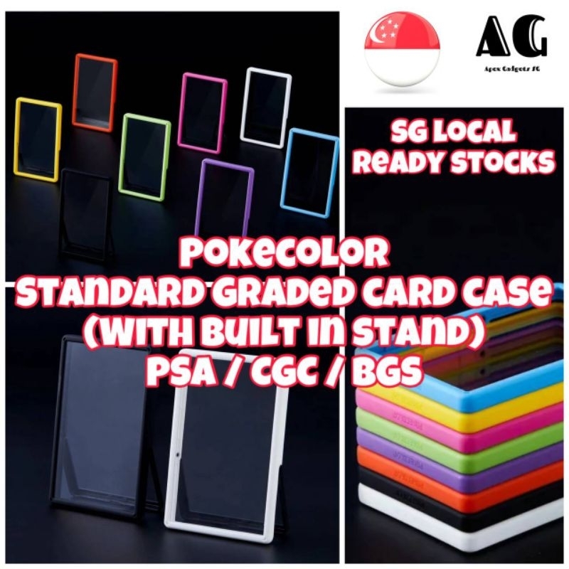 [SG] POKECOLOR PSA CGC BGS Slabs Case Holder Protection Build in Stand ...