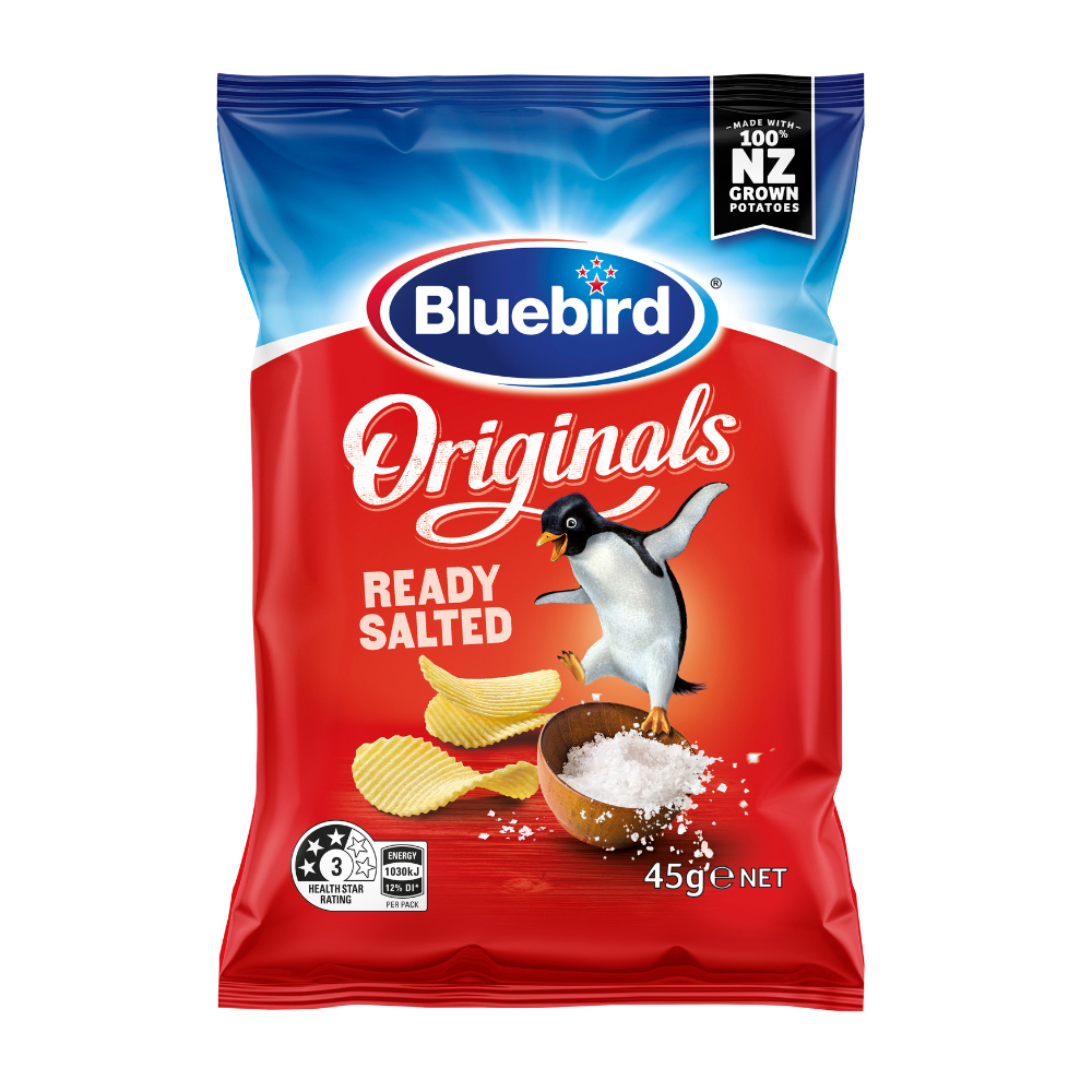 Bundles 6|12|24 Bluebird Potato Chips Original Ready Salted 45g Non-GMO ...