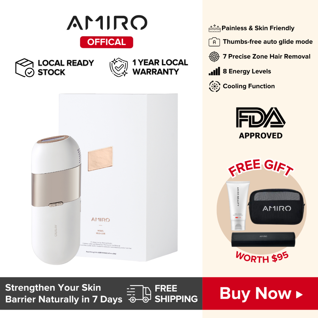 [SG Ready Stock] AMIRO Opal IPL Hair Removal Handset with 7 Precise Zone Hair Removal, Cooling ...