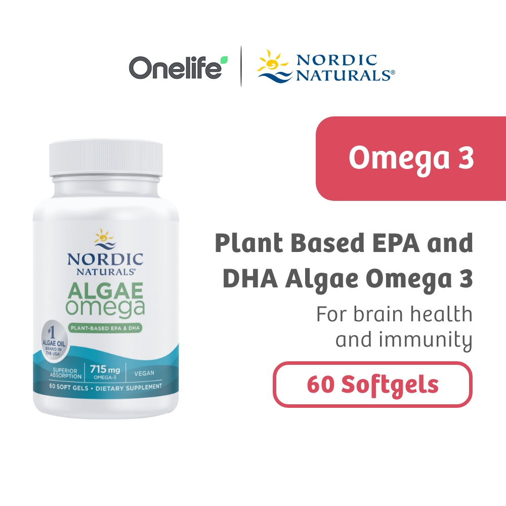 Nordic Naturals Plant Based EPA and DHA Algae Omega 3 715mg 60 Softgels ...