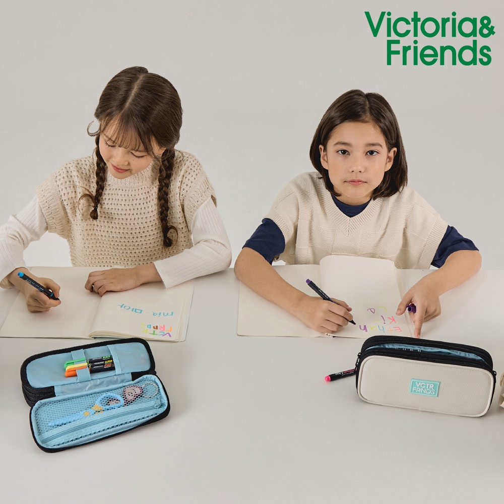 [Victoria & Friends][Jump Up Calm][3 Zippers & 3 Pockets Kids Pen Case ...