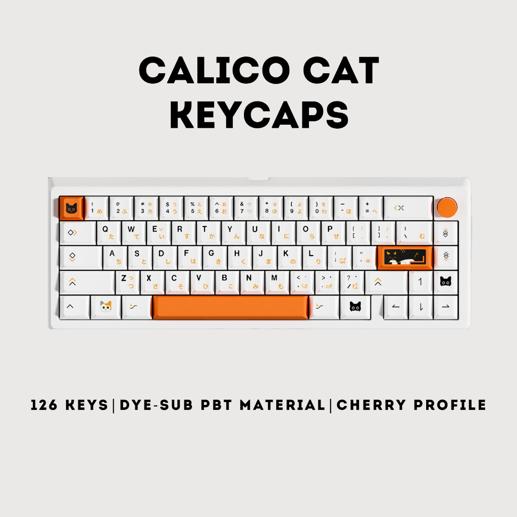[ TECHINEER ] Calico Cat Neko Minimalist Theme Cherry Profile 126 Dye ...