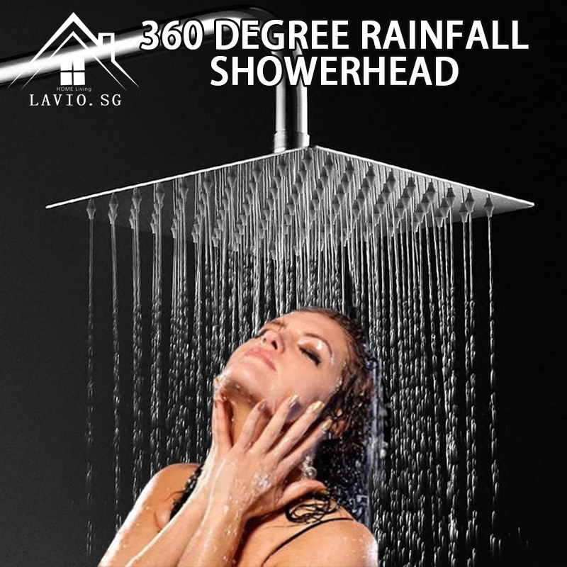 [SG] 8" Stainless Steel Shower Head 360 Degree Rainfall Showerhead ...