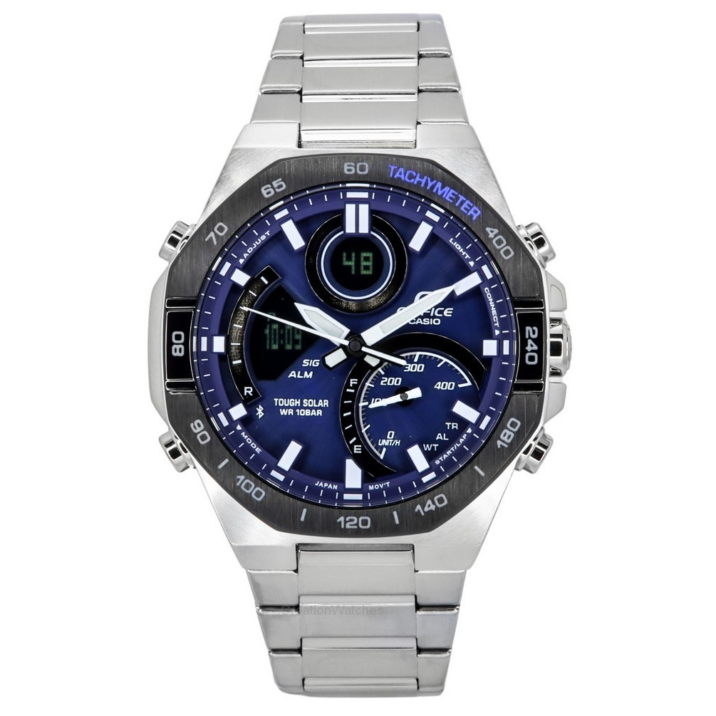 [Creationwatches] Casio Edifice Analog Digital Mobile Link Blue Dial ...