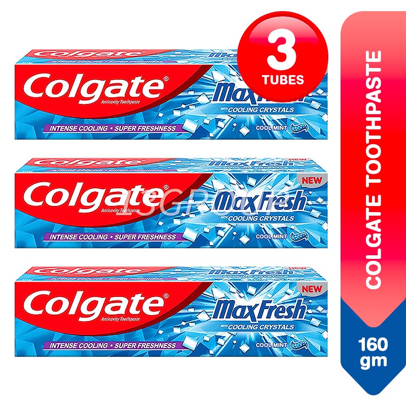 Colgate Max Fresh Cool Mint Flavor Toothpaste, 160g (Bundle) | Shopee ...