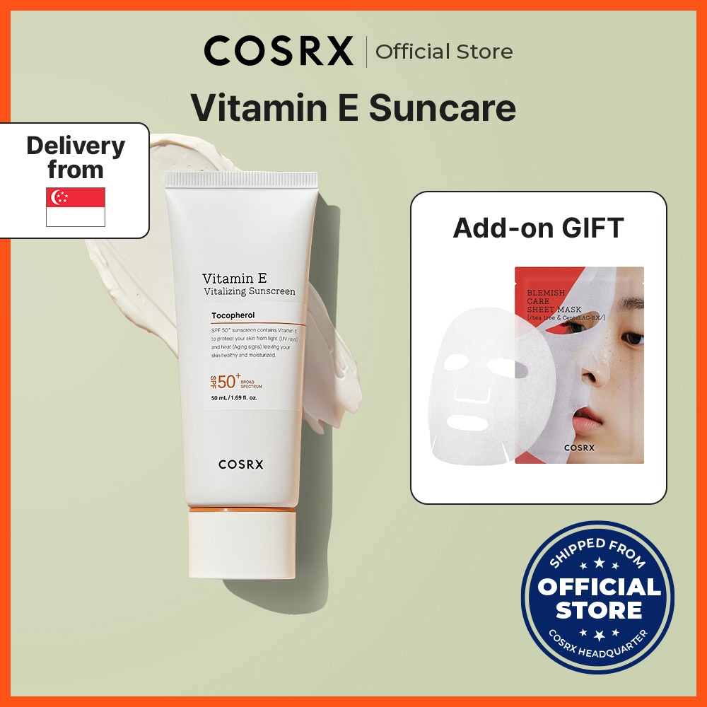 [COSRX OFFICIAL] Vitamin E Vitalizing Sunscreen SPF 50 (50ml / 1.69 fl.oz), Suncreem, Suncare ...