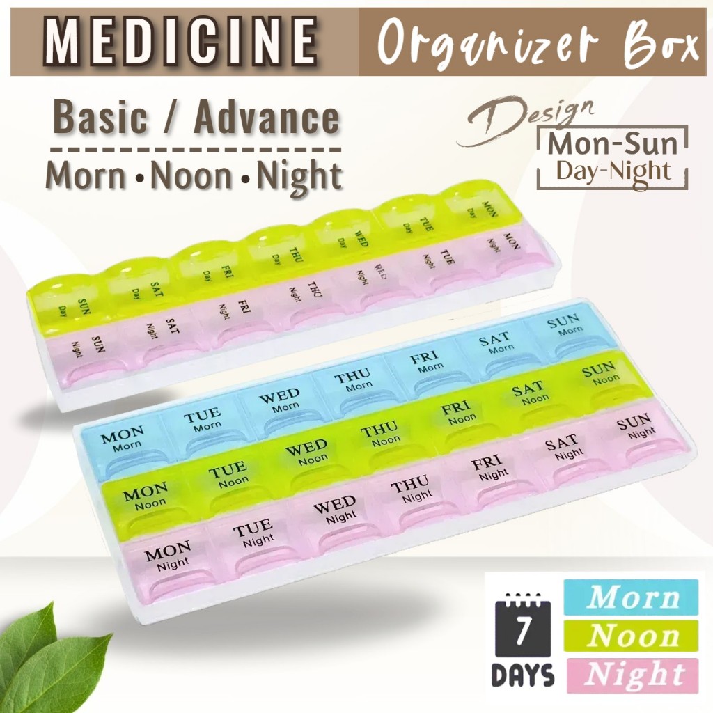 Medicine Pill Storage Box Medication Supplements Vitamin Tablet Case ...