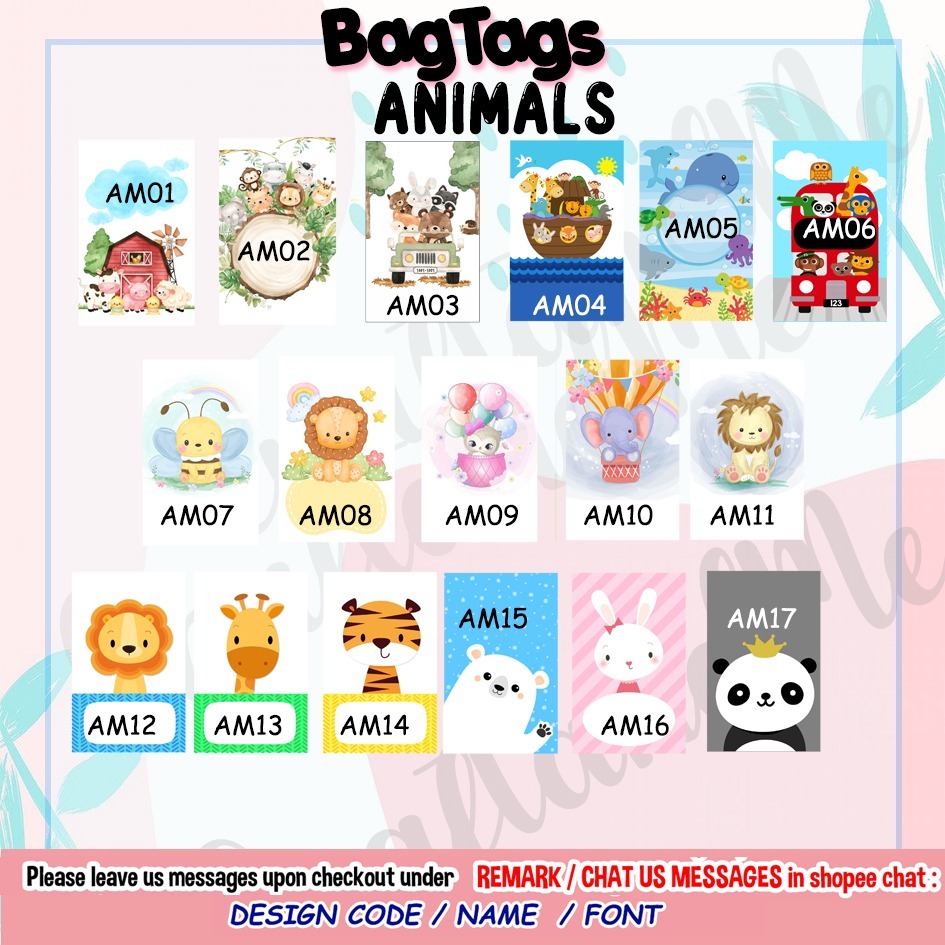 SGSeller Animal Bag Tag Customised Bag Tag Christmas Gift Birthday Gift ...