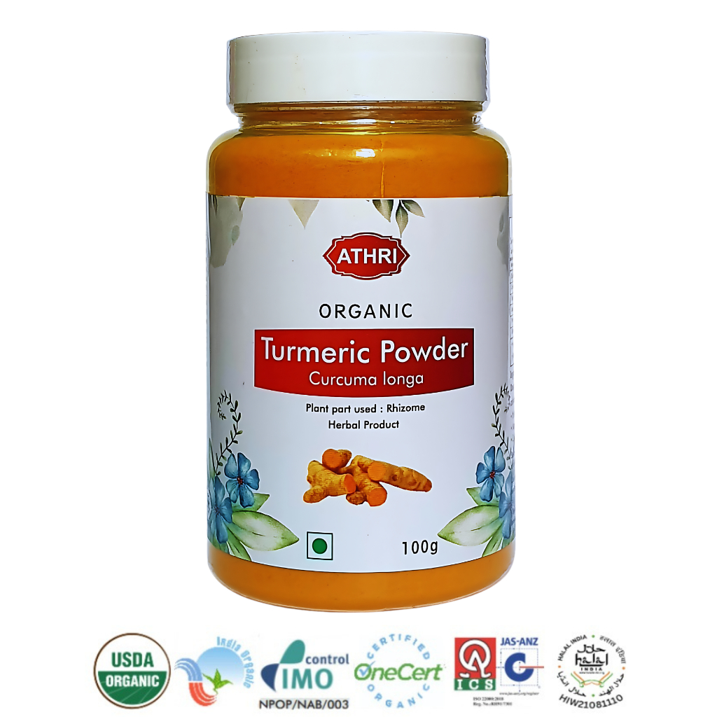 USDA & HALAL Certified - ATHRI - Organic Turmeric Powder - 100gms [Anti ...