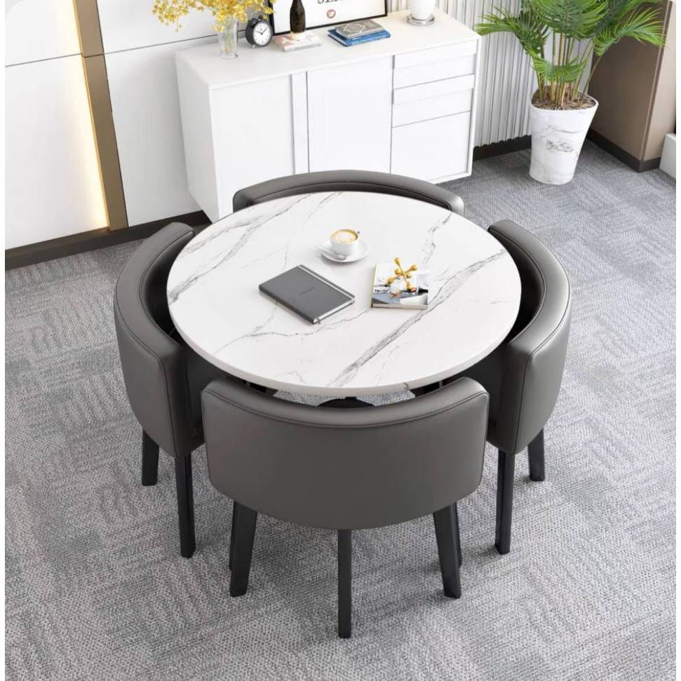CADISTA Dining table and 4 chairs set • modern space saving compact ...