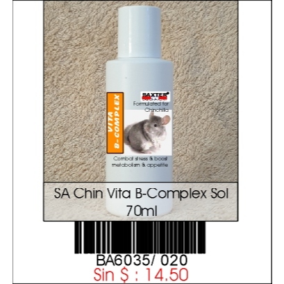 Baxter Small Animal Chinchilla Vitamin B Complex Solution 70ml | Shopee ...